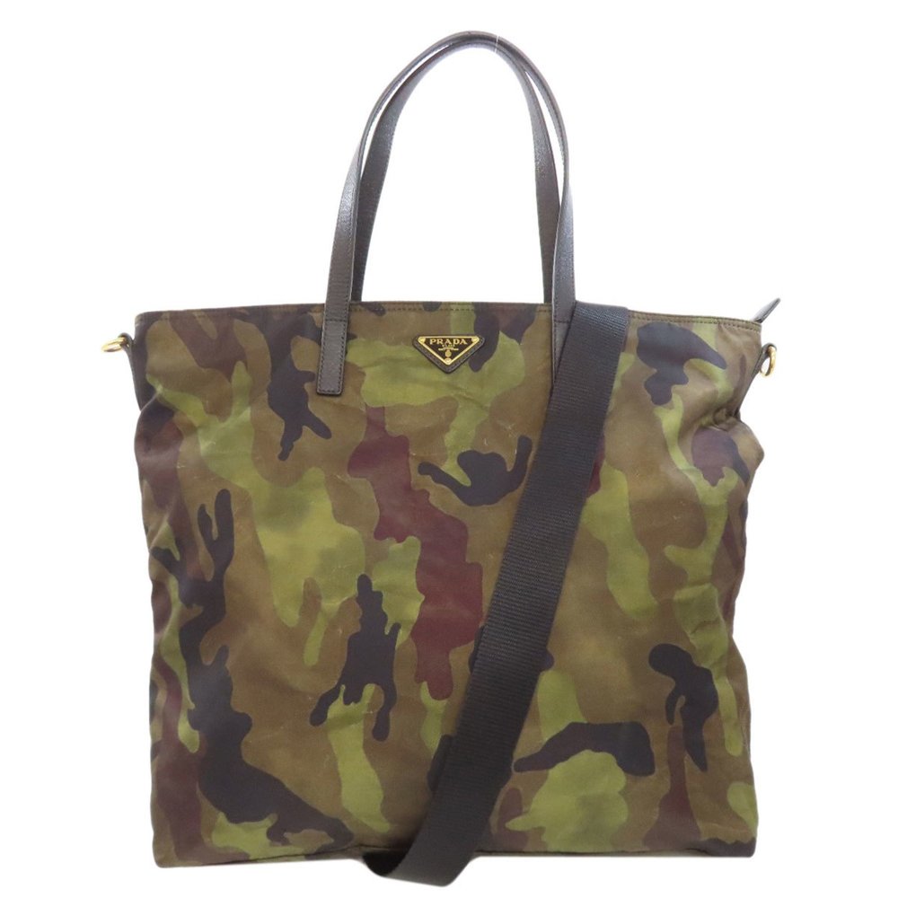 Prada Camouflage Tote Bag, Nylon Material, Women's - Gem
